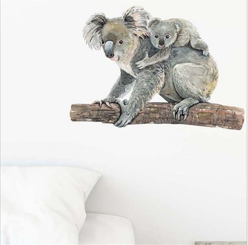 3d vivid koala bear Wall Sticker home wall decorat... – Grandado