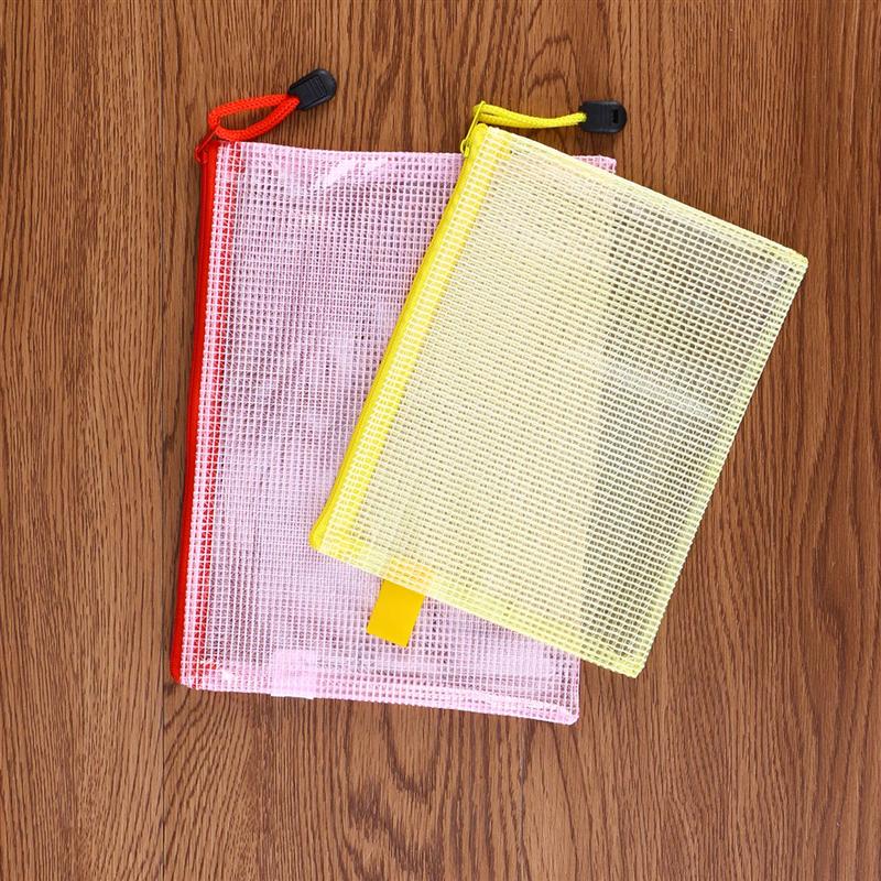 5pcs File Pockets PVC Plastic Grid Zipper File Bag... – Grandado