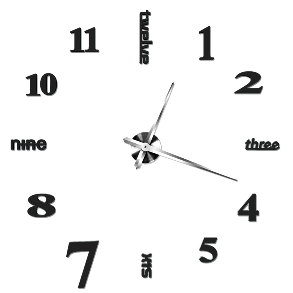 Modern Large Wall Clock Novelty Sticker Big Number... – Vicedeal