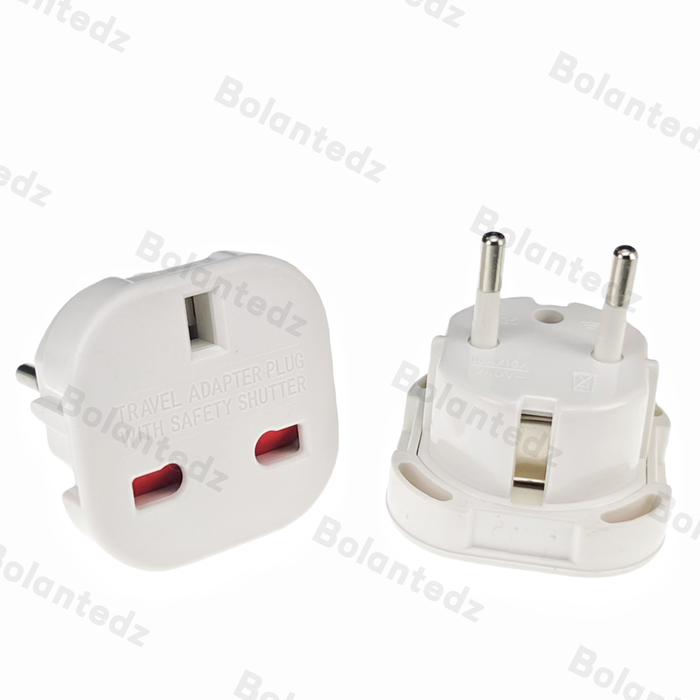 1PCS Black/White 2 PiN Wall Plug Socket UK TO EU E... – Grandado