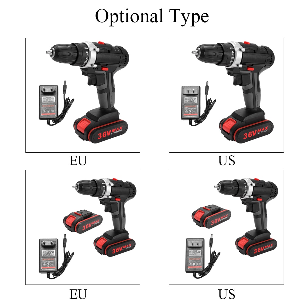 36V Multifunctional Electric Impact Cordless Drill... – Grandado