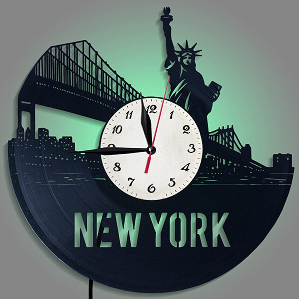 Vinyl Record Wall Clock York City Wall Clock Decor... – Vicedeal