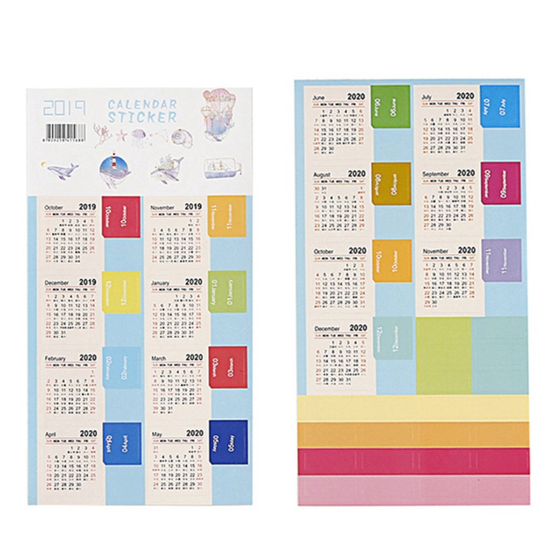 2 Stks/set Jaar Kalender Index Sticker Handgeschre... – Grandado