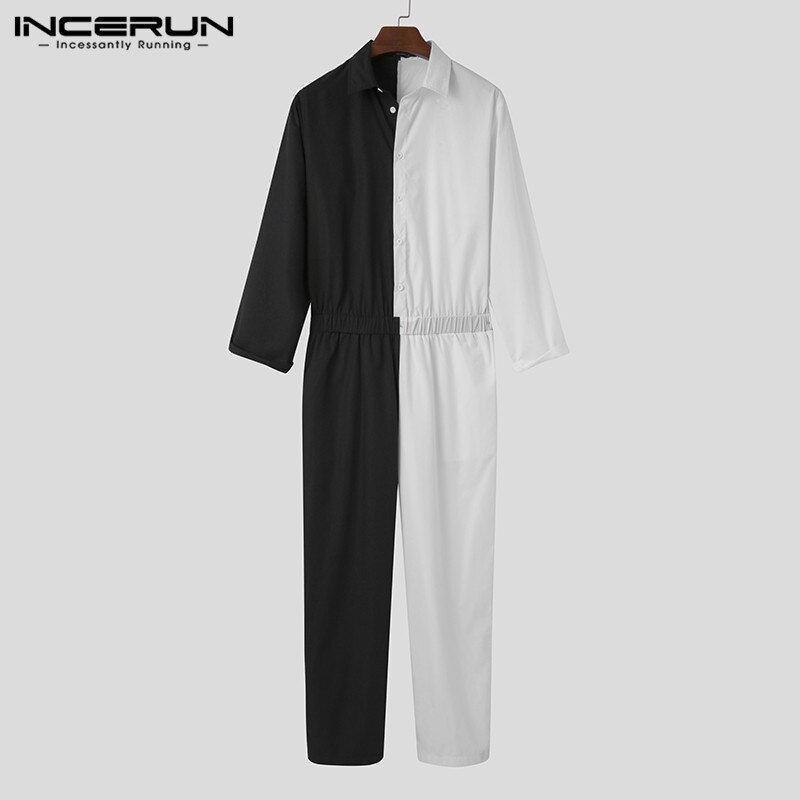 INCERUN Men Leisure Jumpsuits Long Sleeve Lapel Ne... – Vicedeal