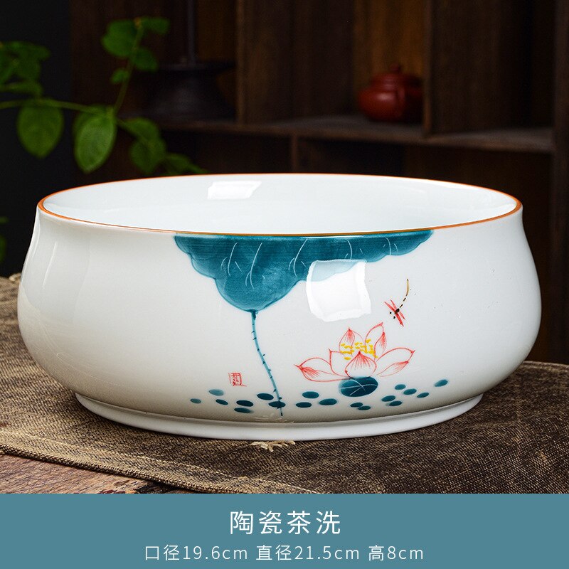 Hand Painted Lotus Scented Tea Washing Large Ceram... – Grandado