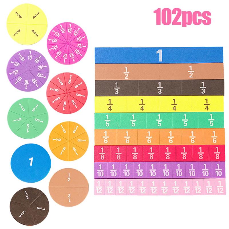 102pcs Magnetic Rainbow Circular Fractions Tiles M... – Grandado