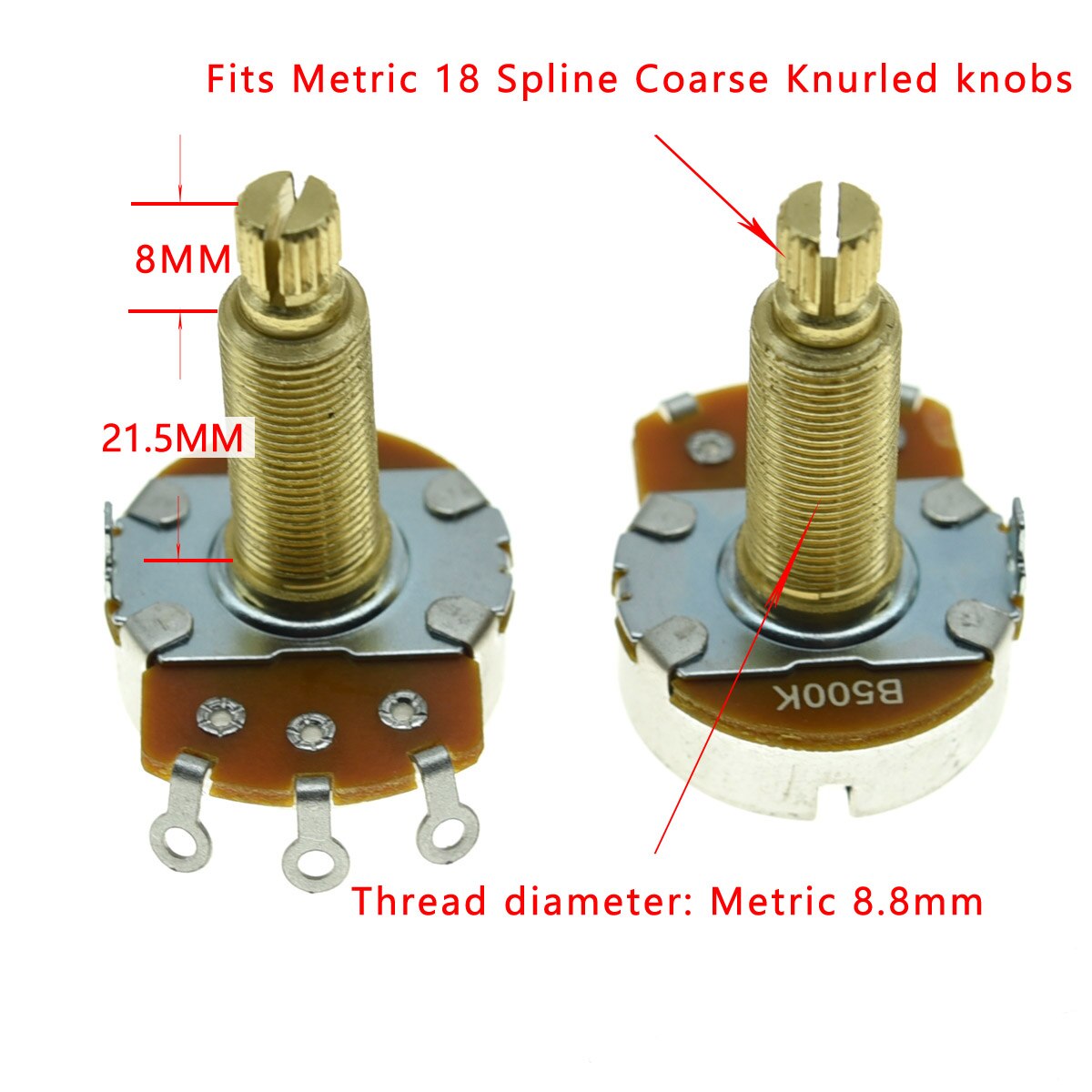 2-Pack Full Size Alpha Guitar Bass Pots Potentiome... – Grandado