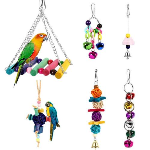 6Pcs Bell Swing Ladder Rotan Bal Vogel Klim Papega... – Vicedeal