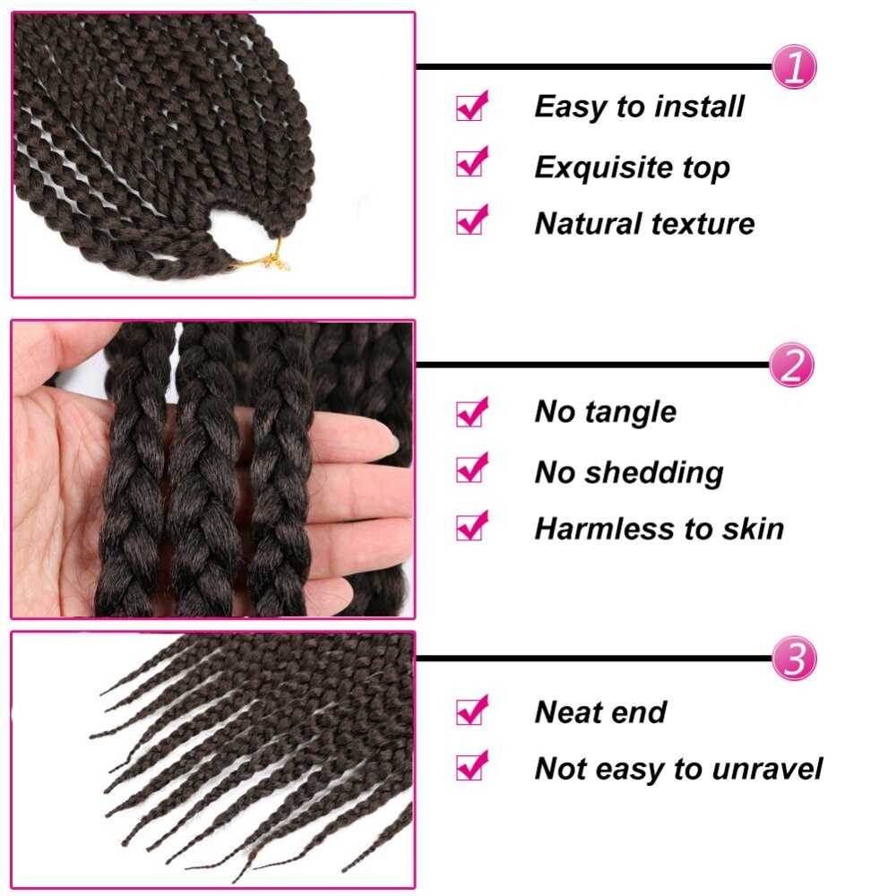 Glamo 12 "Ombre Doos Vlecht Crotchet Hair Extensions Vlechten Micro ...