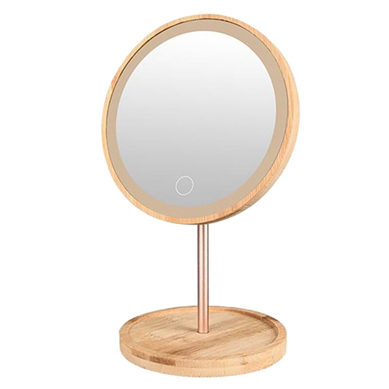 Makeup Mirror Detachable Wooden Mirror LED Contact... – Grandado