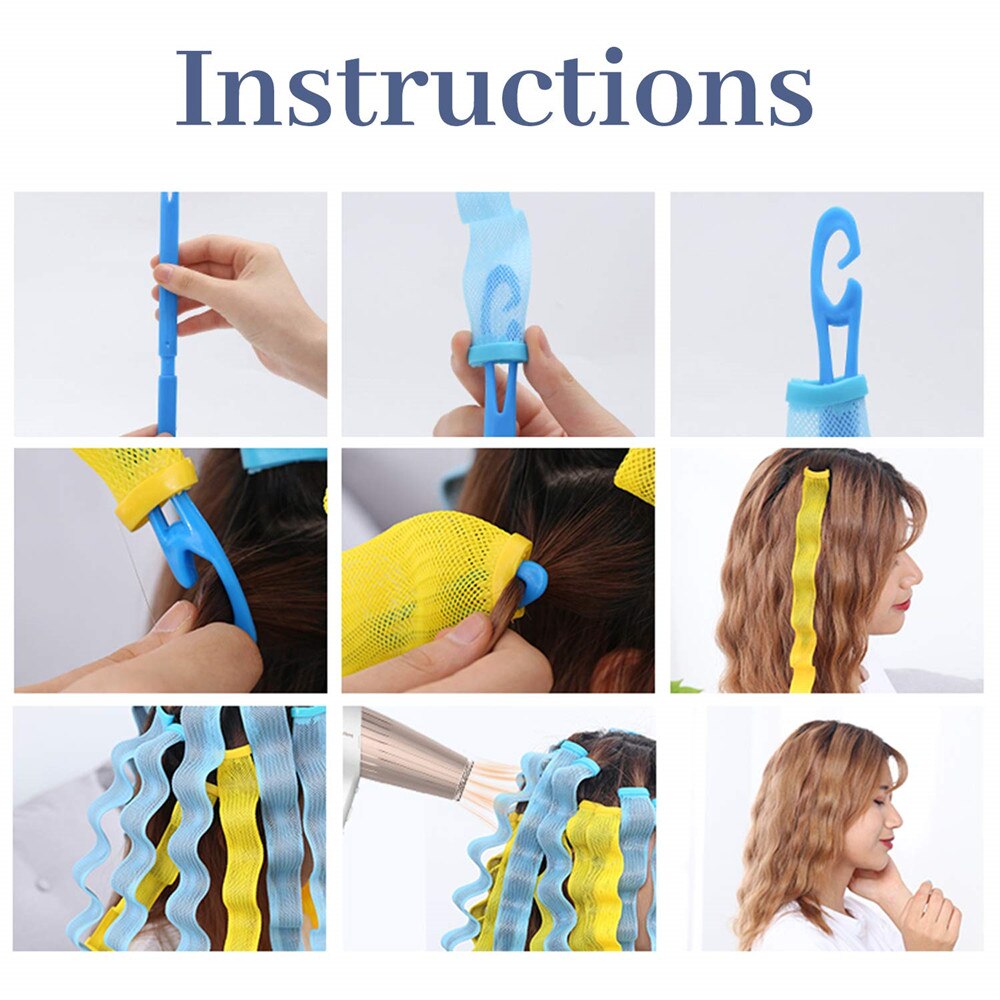 24pcs Hair Curlers No Heat Curlers 30cm Spiral Cur... – Grandado