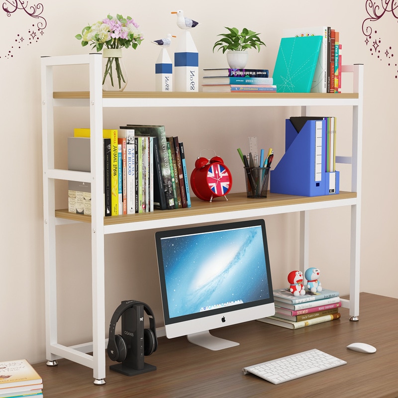 Double Layer Desk Shelf Table Book Storage Rack Li... – Grandado