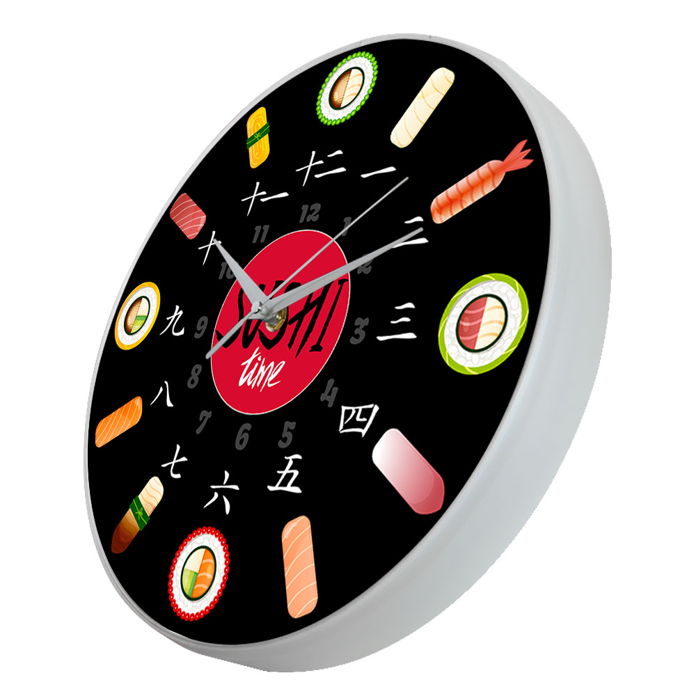 Sushi Time Modern Wall Clock Minimalist Kitchen Dé... – Grandado