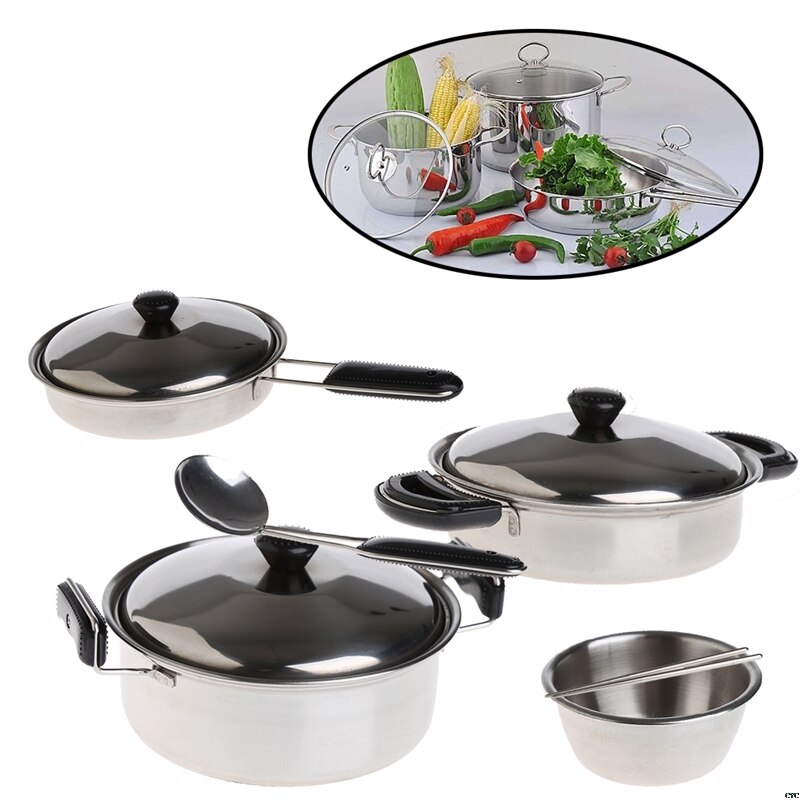 Stainless Steel Pots Pans Cookware Miniature Toy P... – Grandado