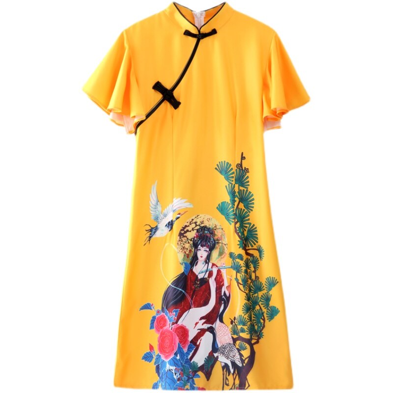 Robe Qipao traditionnelle chinoise pour femmes, te... – Grandado