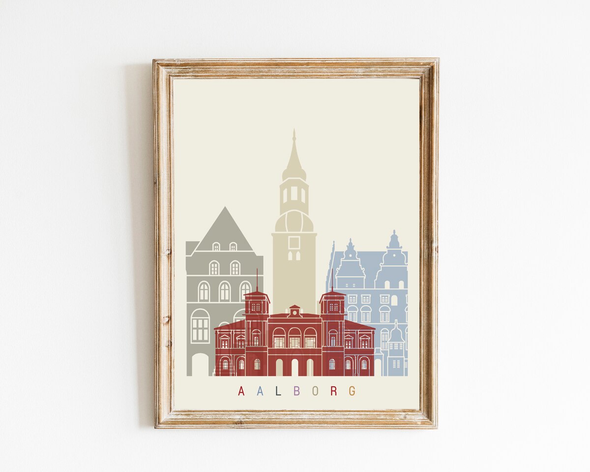 Aalborg Skyline Poster - Lámina Artistica Decoraci... – Vicedeal