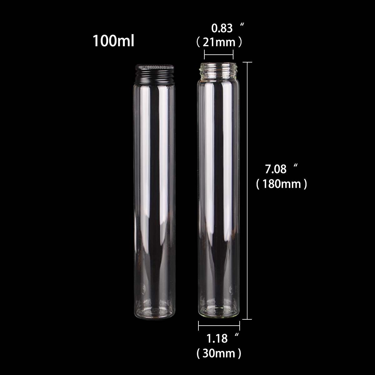 Bouteilles en verre avec bouchons en aluminium noi... – Grandado