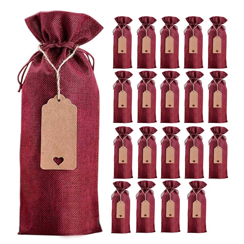 Burlap Wine Bags Wine Bags, 20 Pcs Wine Bottle Bag... – Vicedeal
