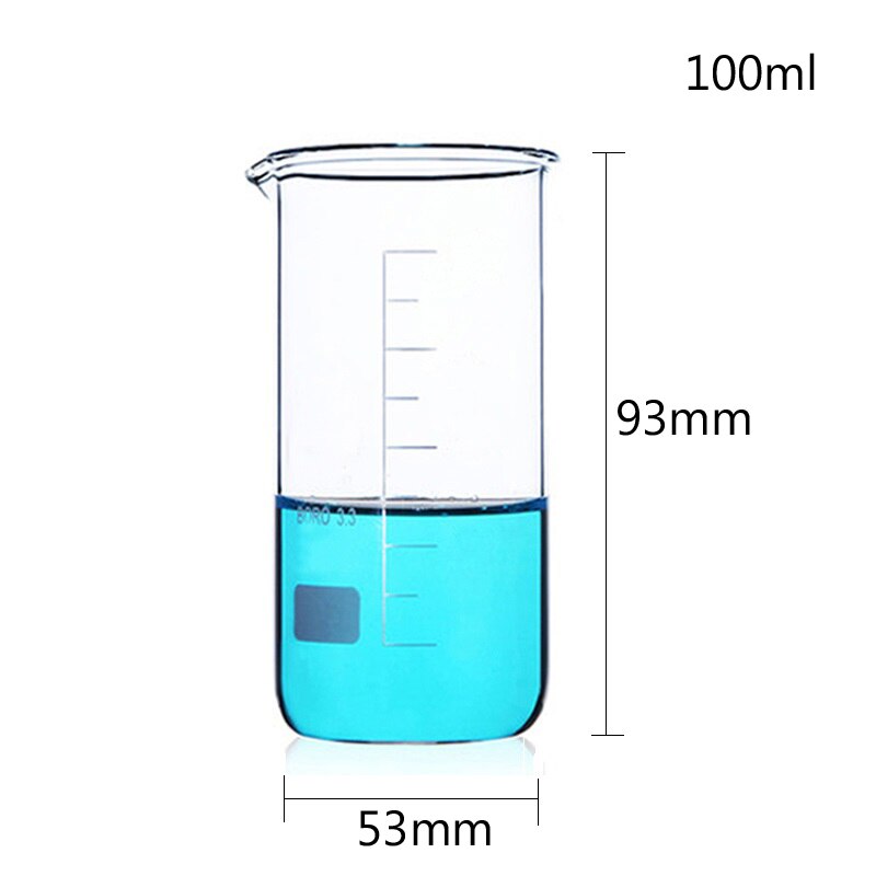LINYEYUE 100mL Glass Beaker Tall Form Borosilicate... – Grandado
