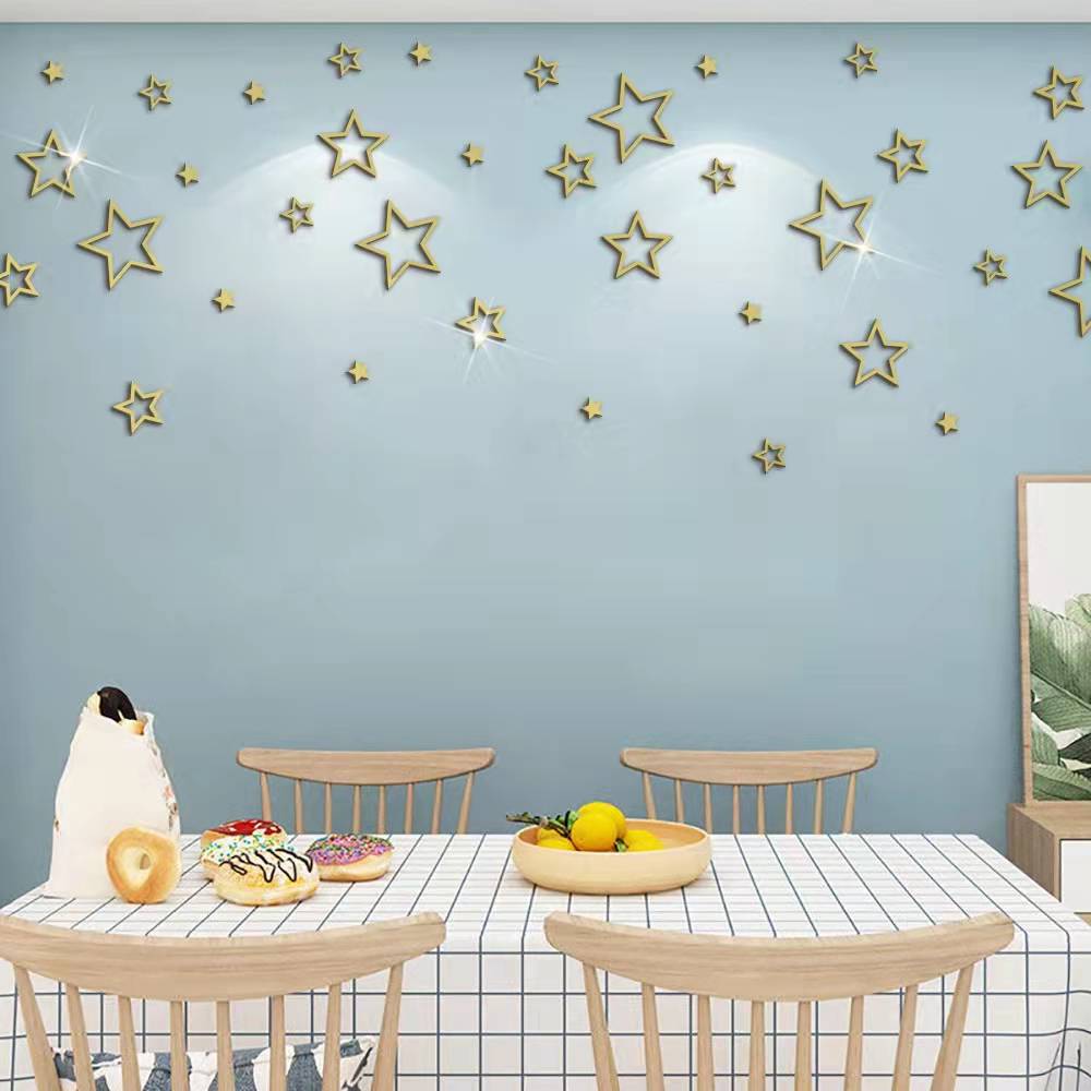 Stars Mirrors Wall Sticker Aesthetic Room Decor Mi... – Vicedeal