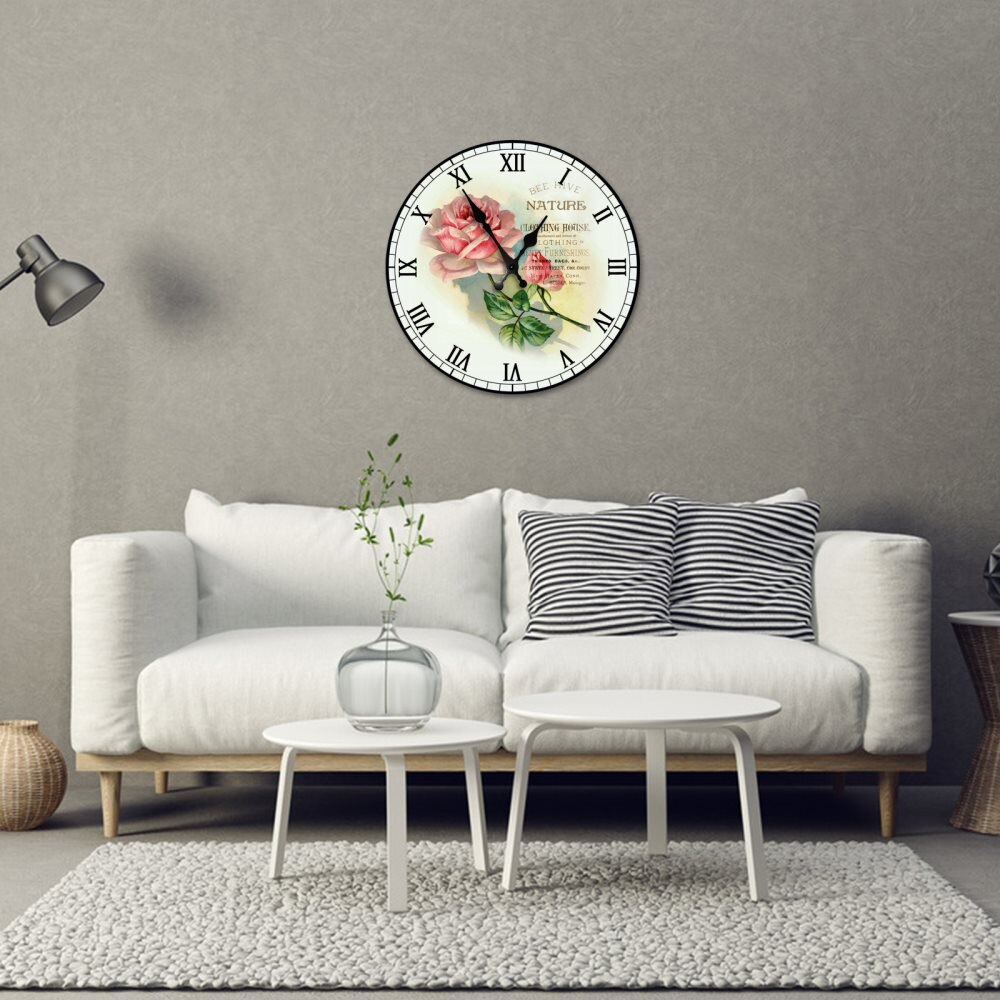 Vintage Wall Clock 14 Inch Wooden Clock with Large... – Grandado