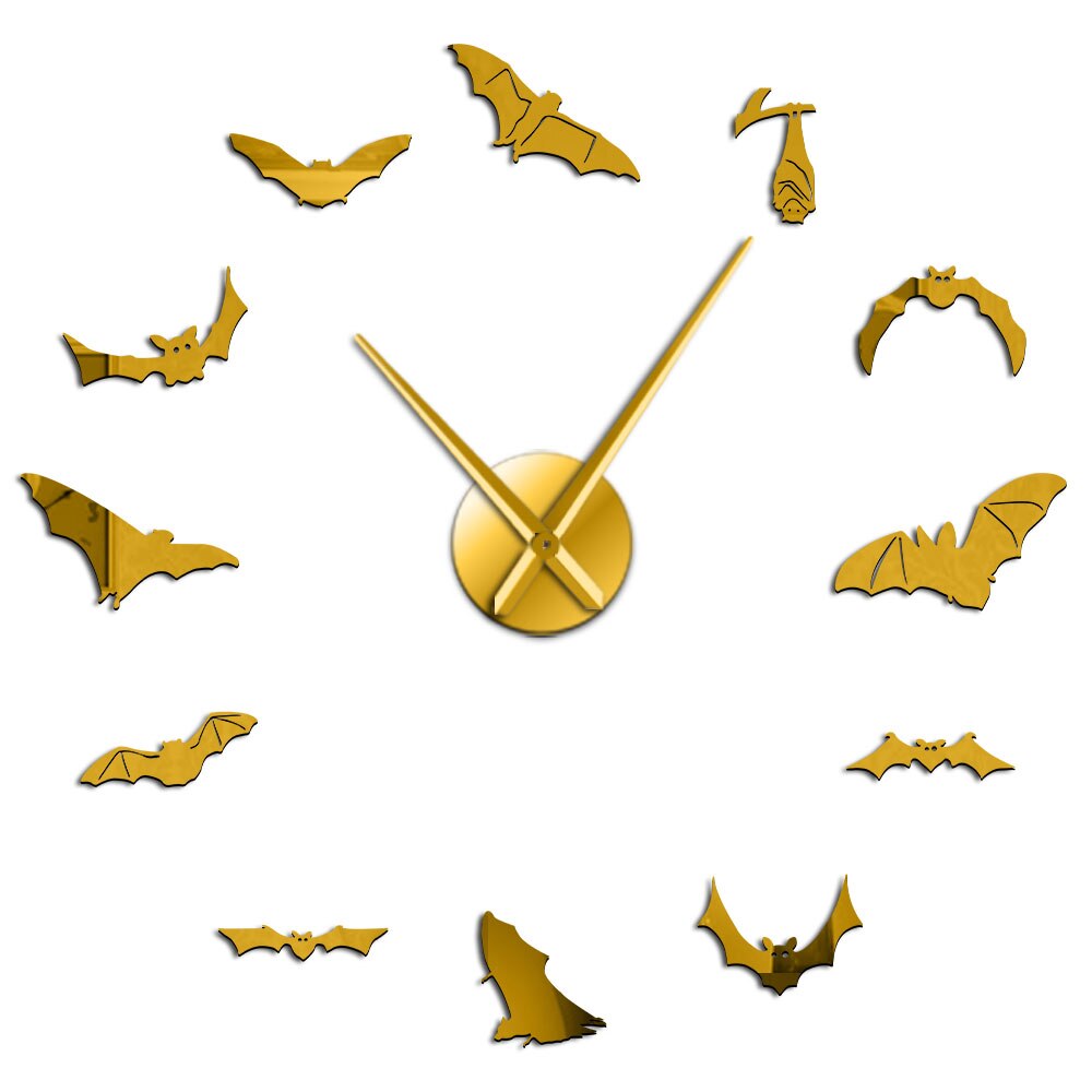 Bats Large DIY Wall Clock Modern Halloween Home De... – Grandado