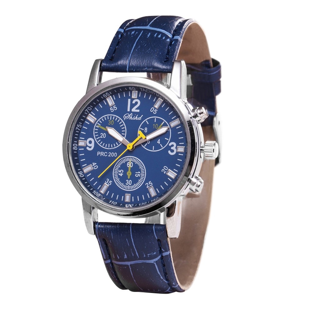 Men's Quartz Watch Wristwatches Blue-ray Glass Sim... – Grandado
