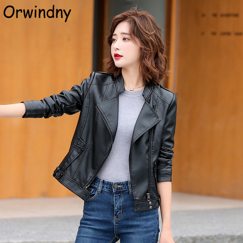 Spring Leather Jackets Women Slim Epaulet Biker Fa... – Grandado