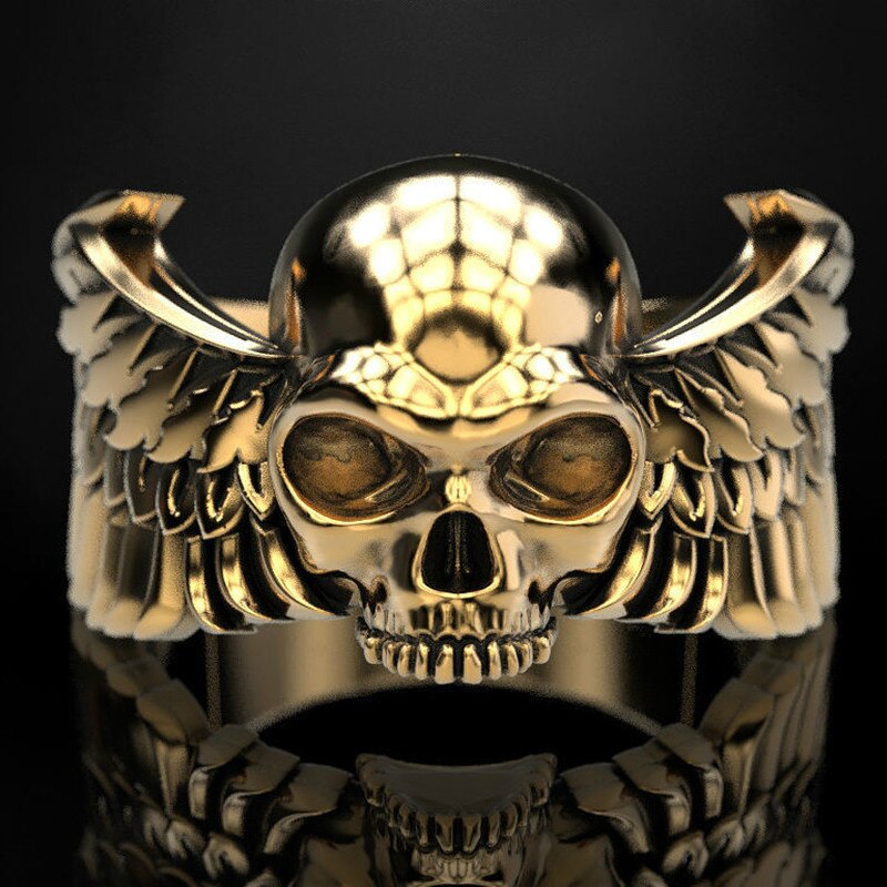 Gothic Men's 316L Stainless Steel Skull Ring Demon... – Grandado