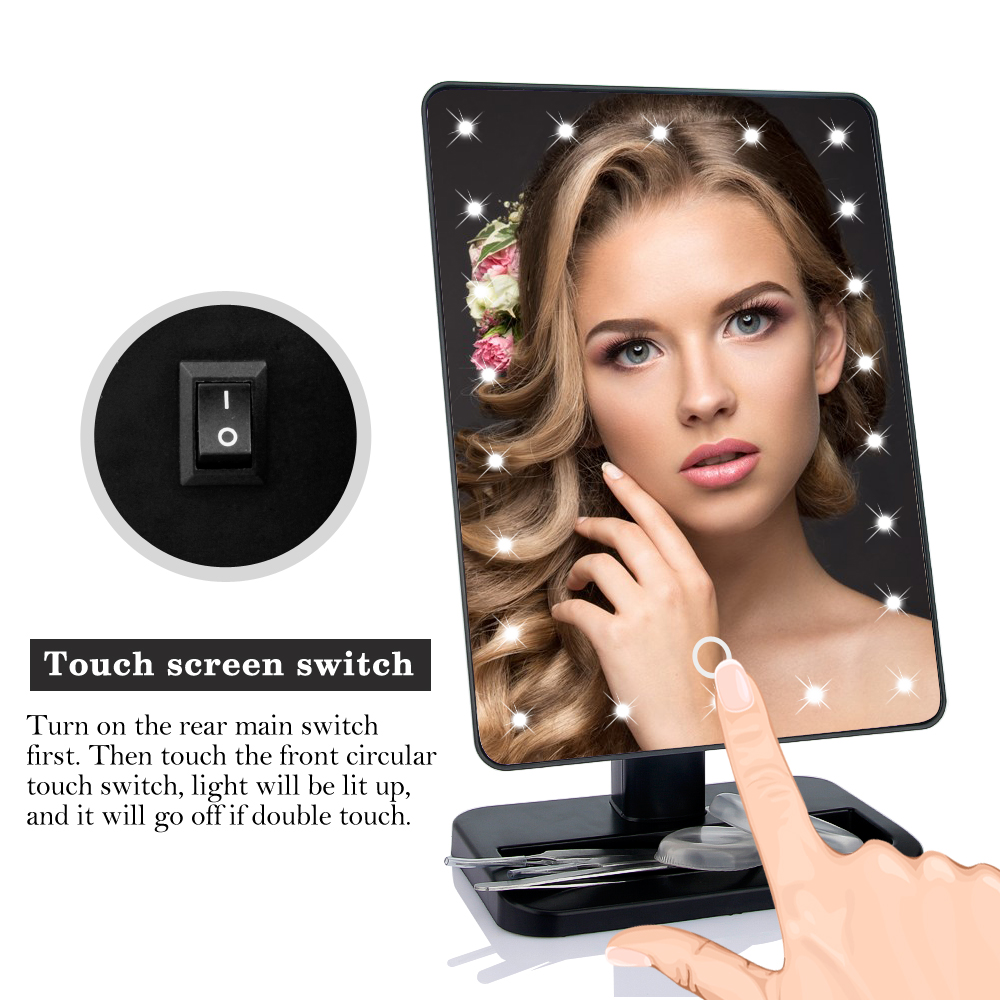 22 LED Lights Touch Screen Makeup Mirror Vanity Mi... – Vicedeal