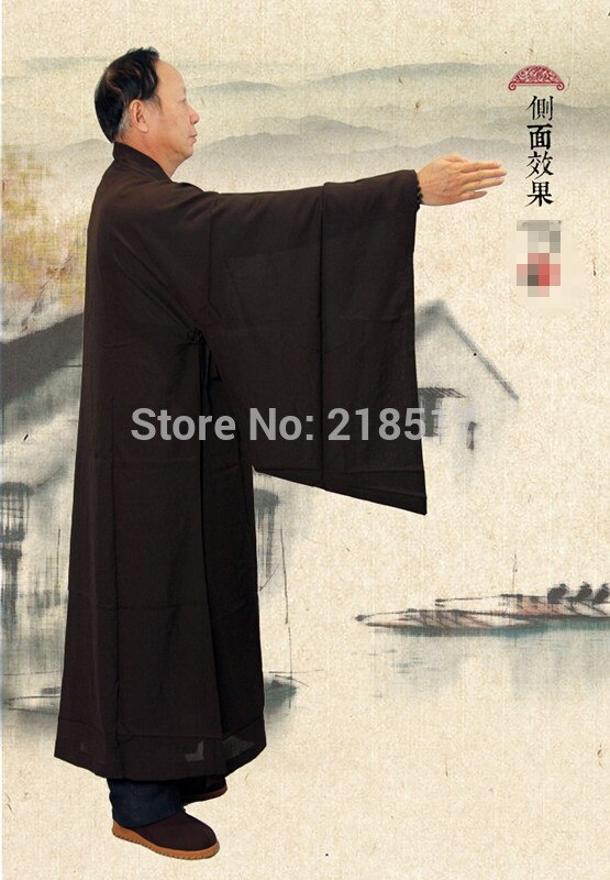 Brown Zen Buddhist Robe Lay Monk Meditation Gown M... – Vicedeal