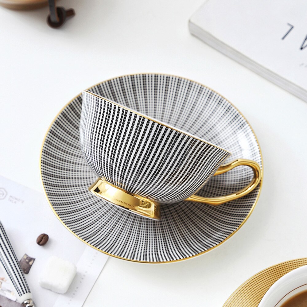 Bone China Coffee Cup and Saucer Set High-end Afte... – Vicedeal