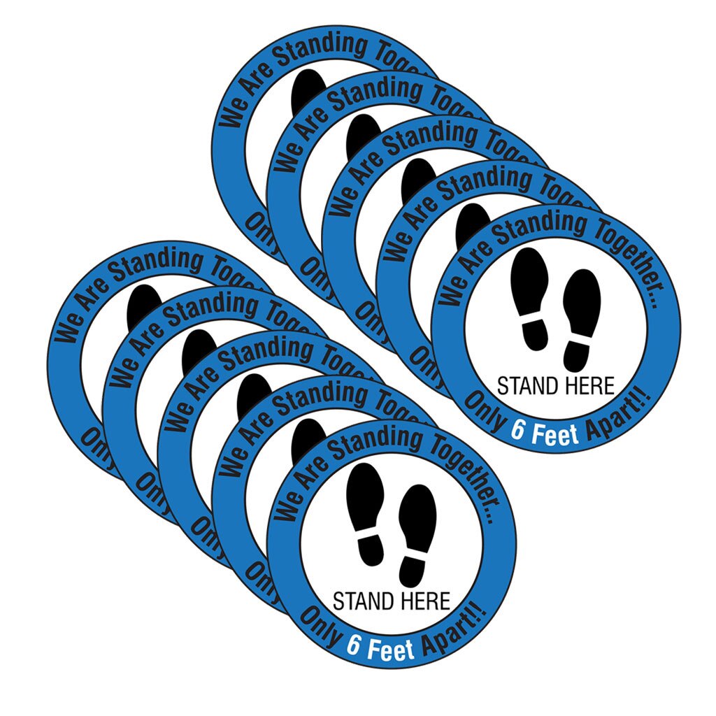 Stand Here Ground Sign Stickers Floor Sign Decal S... – Vicedeal