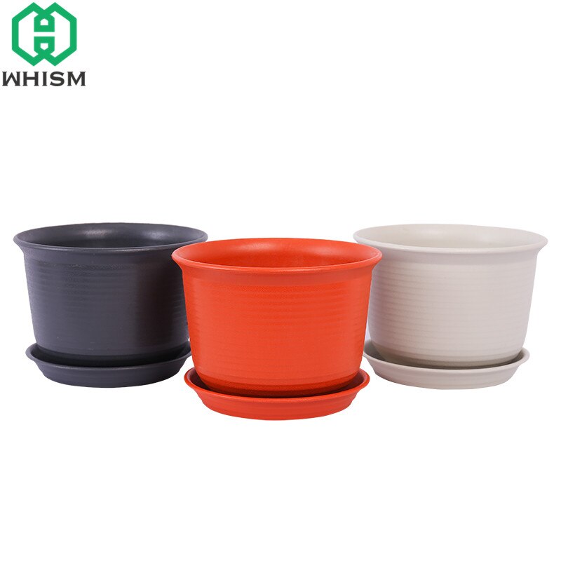Whism Plastic Tuin Bloempotten Hars Groene Plant P... – Grandado