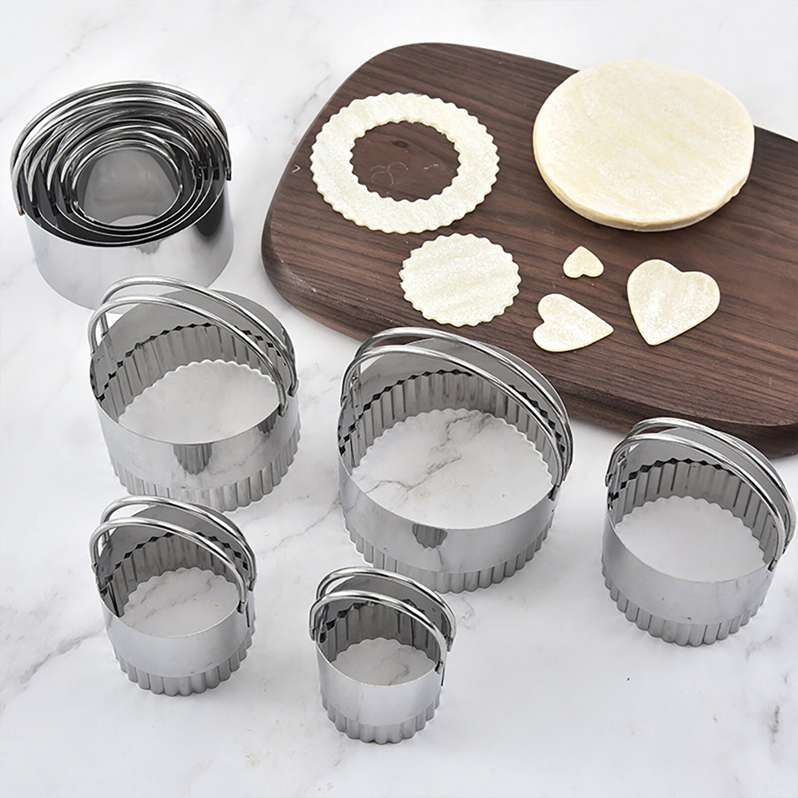 5 Pcs Biscuit Cutter Set Stainless Steel Cake Embo... – Vicedeal