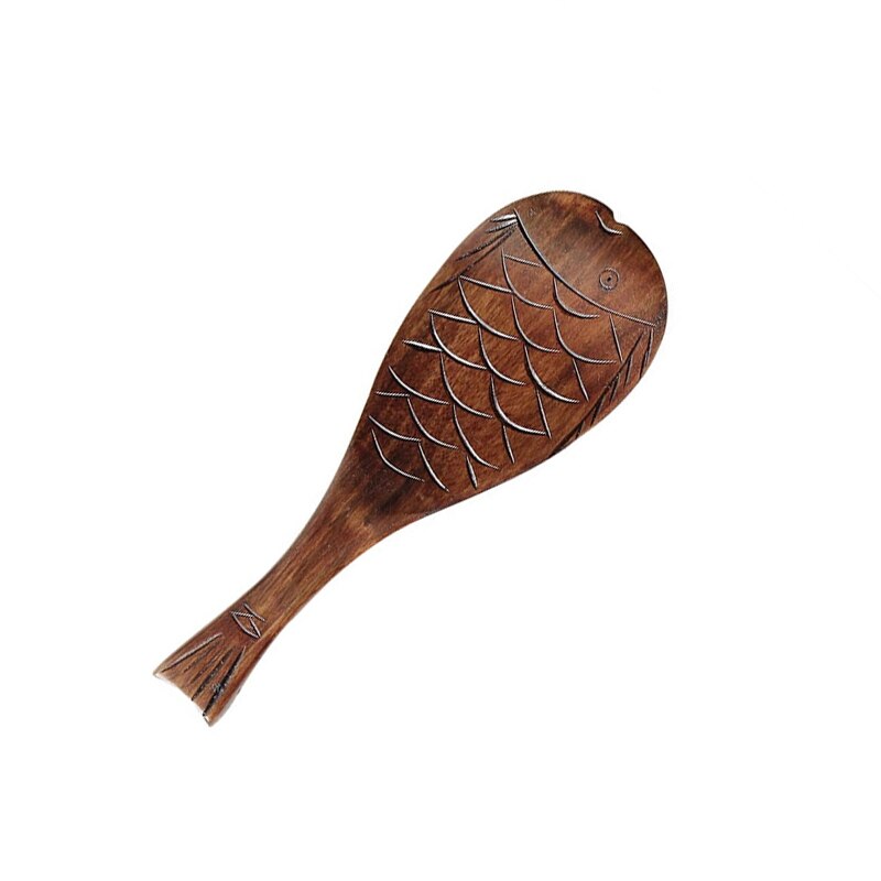Rice Spoon Fish Shape Non-Stick Rice Paddle Wooden... – Grandado