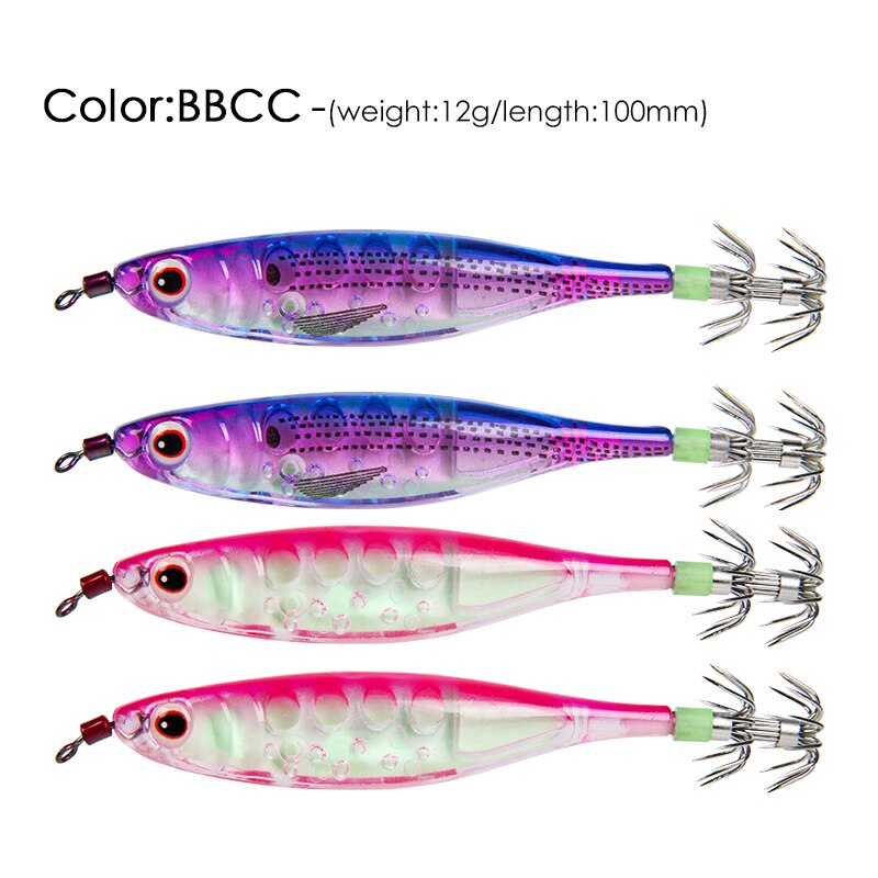 LETOYO 4PCS Floating Squid Jig Artificial Shrimp F... – Grandado