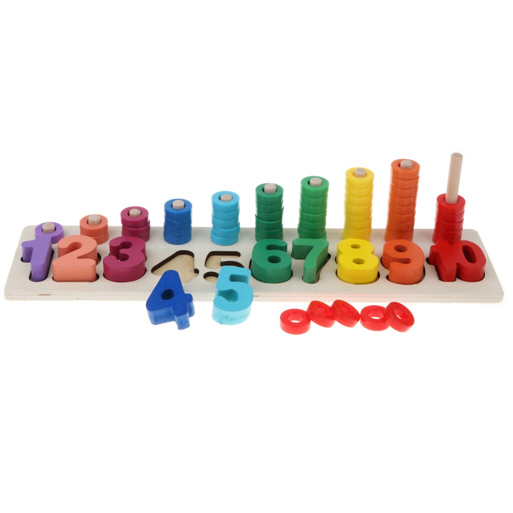 Wooden Colorful Math Counting Stacker Color Sorter... – Grandado