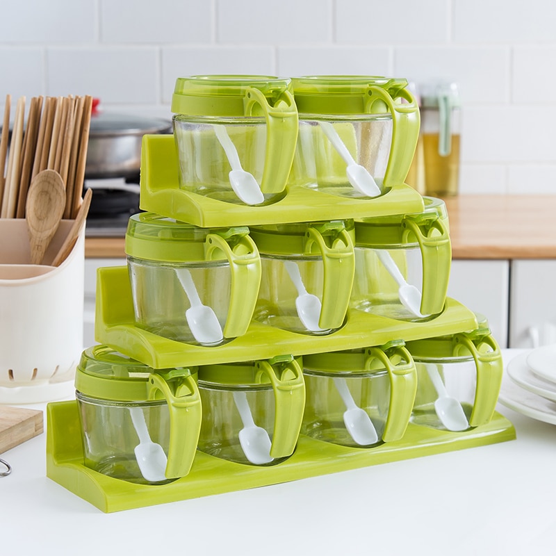 Clear Seasoning Rack Spice Pots Storage Container ... – Vicedeal
