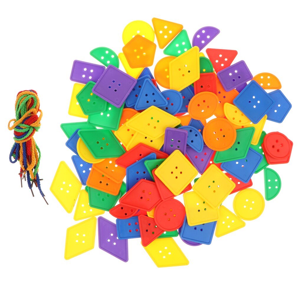 Assorted Geometry Buttons Threading Game Children ... – Grandado