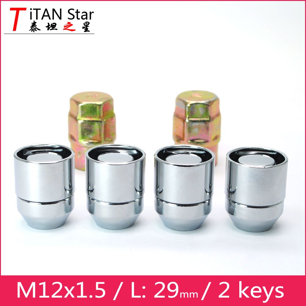 4NUTS+2KEYS 29mm 12x1.5 M12 1.5 Anti theft Nuts Wh... – Grandado