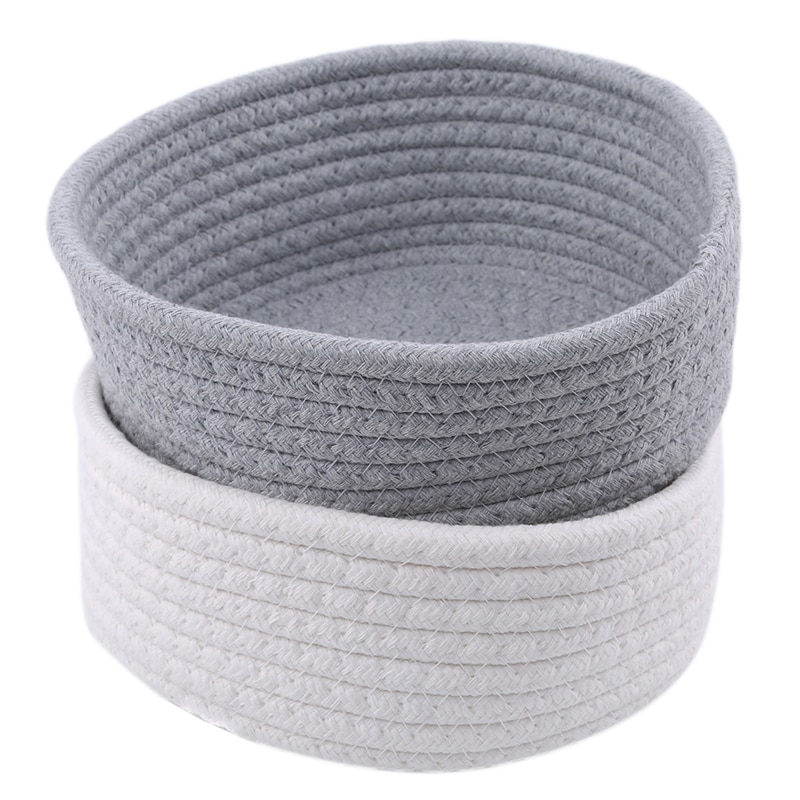 Round Small hand-woven Basket Bedside Tabletop Sna... – Vicedeal