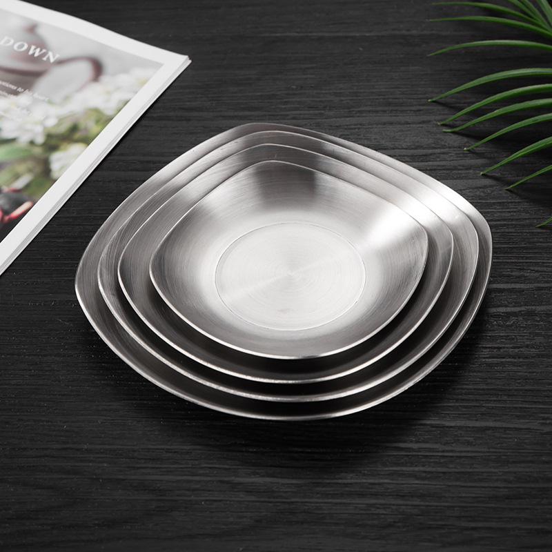 Stainless Steel Dinner Plates Restaurant Gold Serv... – Vicedeal