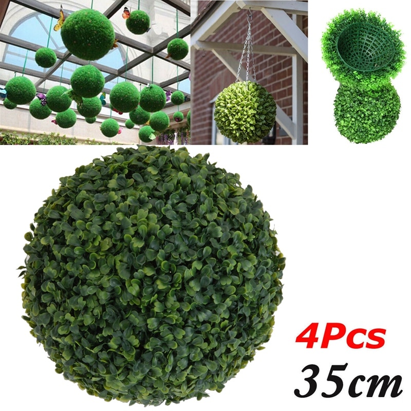 4 PCS 35cm Plastic Topiary Ball Tree Leaf Effect B... – Vicedeal