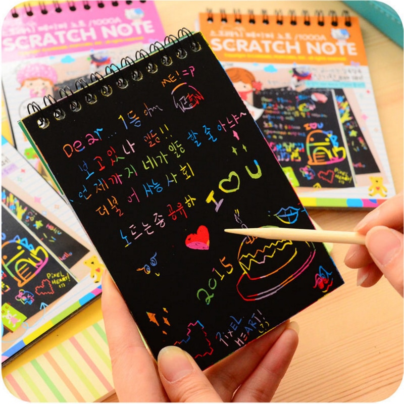 Magic Color Rainbow Color Scratch Note Black Cardb... – Grandado