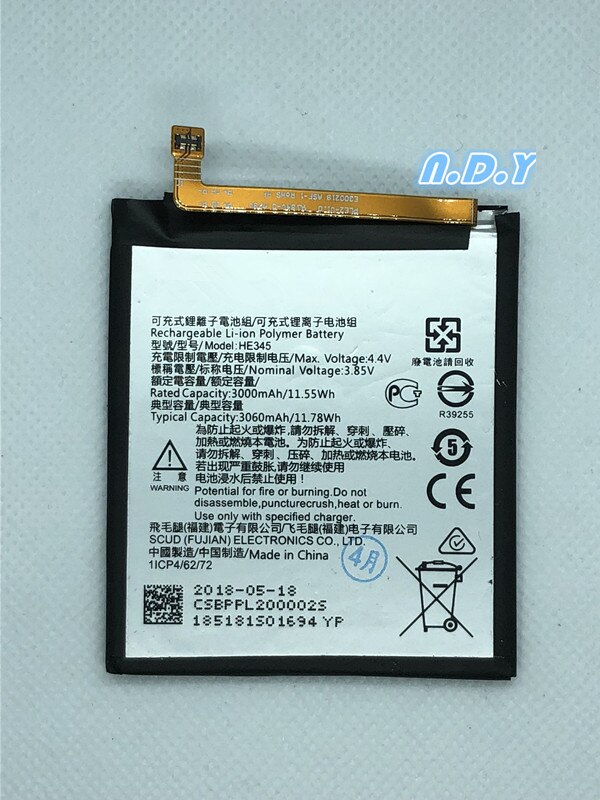 Original HE345 3060mAh Battery For Nokia 6 2nd 6 T... – Grandado