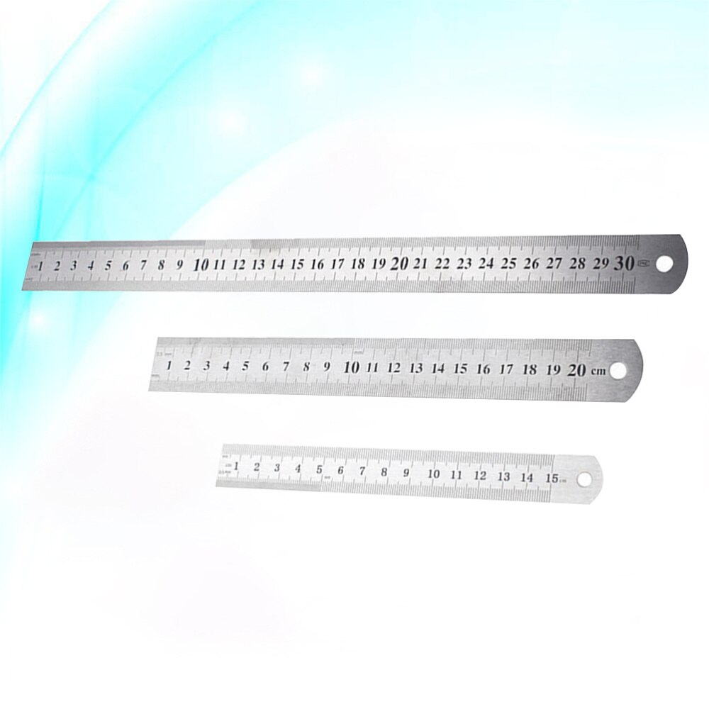 3 Pcs Ruler Measuring Tool Metal Ruler Stainless S... – Vicedeal