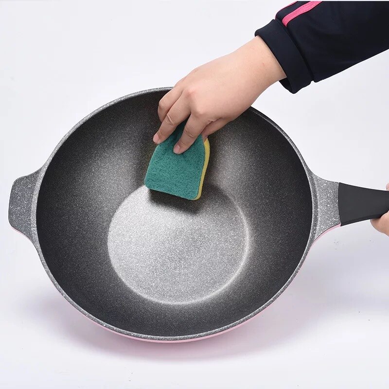 Pink Multipurpose large deep pan 32cm Wok Home non... – Vicedeal