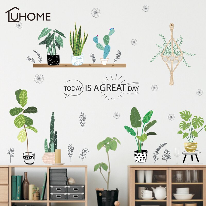 DIY 3D Flower Potted Plants Wall Stickers Cactus P... – Grandado