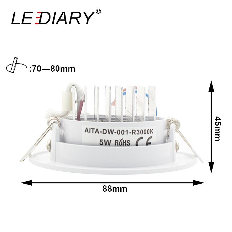 LEDIARY Super Bright LED Downlights Round/Square 7... – Vicedeal